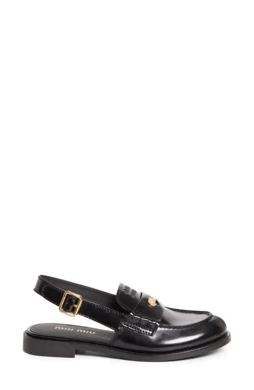 Miu Miu Slingback Penny Loafer - Nero