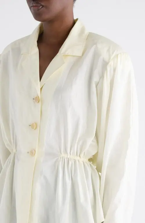Chloé Puff Shoulder Peplum Shirt - Coconut Milk