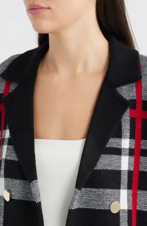 KASPER Plaid Coatigan