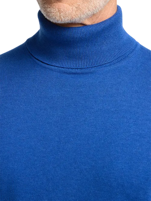 PAUL FREDRICK Supima Cotton Turtleneck - Blue