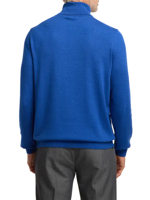 PAUL FREDRICK Supima Cotton Turtleneck - Blue