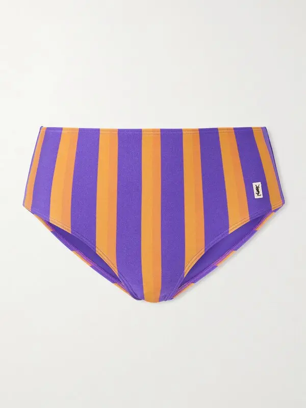 Saint Laurent Striped Bikini Briefs - Purple