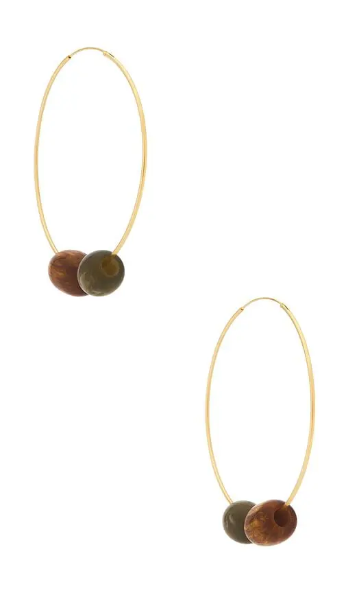 CASA CLARA Treasure Hoop Earrings - Brown