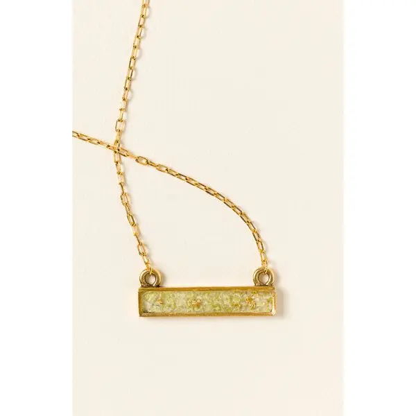 UNCOMMON GOODS Gold Vermeil Birthstone Pendant Necklace - August - Peridot