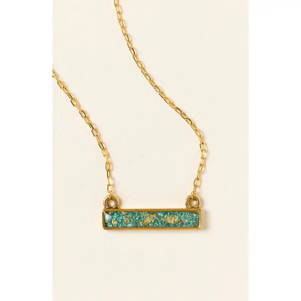 UNCOMMON GOODS Gold Vermeil Birthstone Pendant Necklace - December - Turquoise