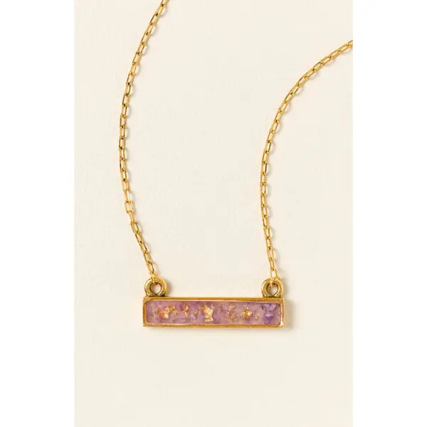 UNCOMMON GOODS Gold Vermeil Birthstone Pendant Necklace - February - Amethyst
