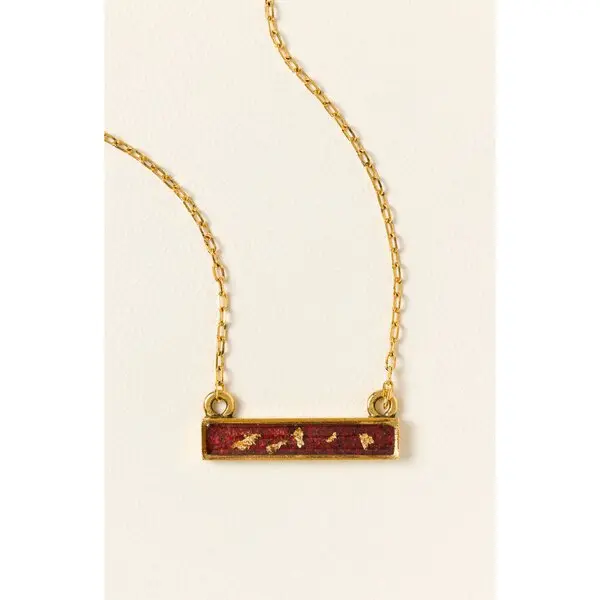 UNCOMMON GOODS Gold Vermeil Birthstone Pendant Necklace - January - Garnet