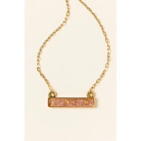 UNCOMMON GOODS Gold Vermeil Birthstone Pendant Necklace - October - Pink Tourmaline