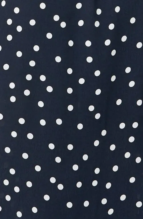 RIPE MATERNITY Spotted Long Sleeve Tie Waist Shirtdress - Navy