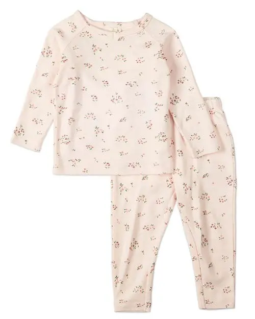 MINIMOI Cameo Cotton Pajama Set - Soft Pink