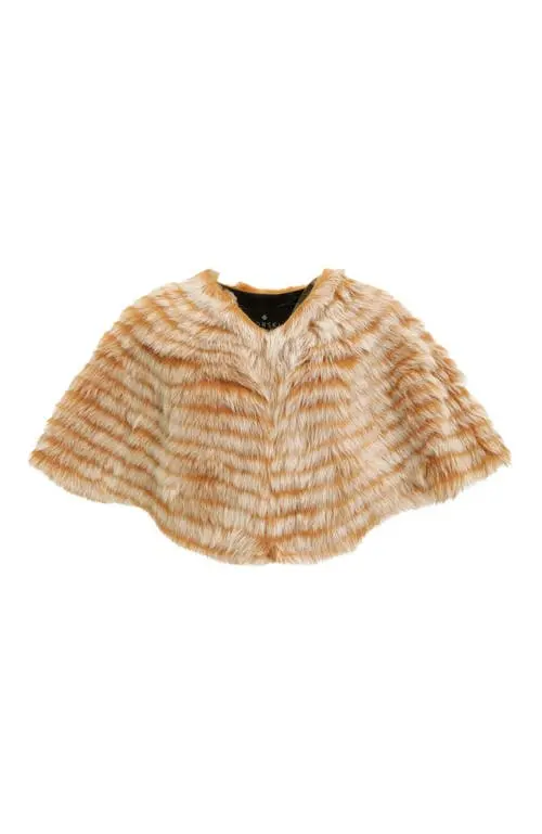 Gorski Genuine Shearling Layered Capelet - Orange Brisa