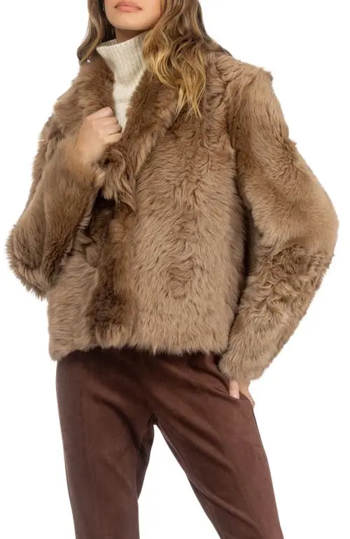 Gorski Genuine Shearling Reversible Jacket - Dark Camel