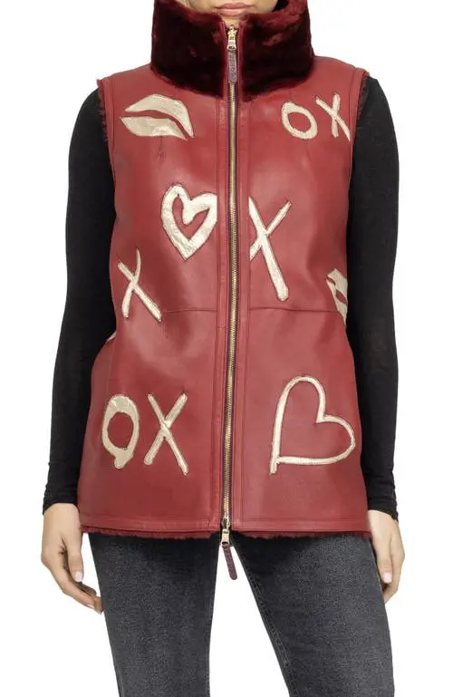 Gorski Reversible Genuine Shearling Zipper Vest