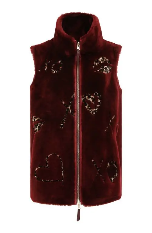 Gorski Reversible Genuine Shearling Zipper Vest