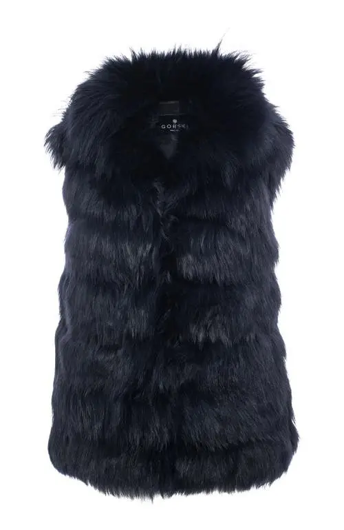 Gorski Genuine Shearling Vest - Navy