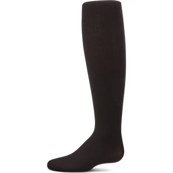 MEMOI Ribbed Nylon Tights - Black