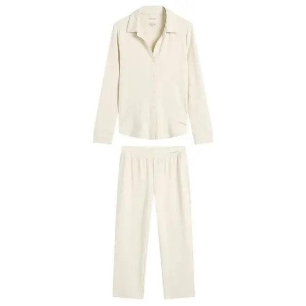 Calvin Klein Brushed Jersey Pyjama Set - Oatmeal Heather
