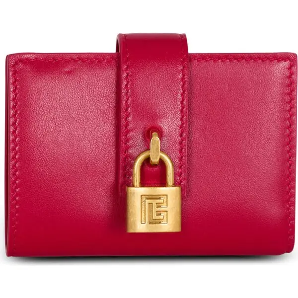 Balmain Pulse Leather Purse - Pink