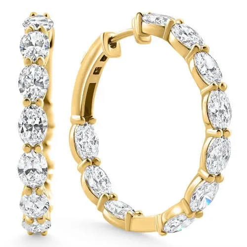 BLISS DIAMOND 8ct Diamond Hoop Earrings - 14k Yellow Gold