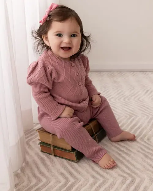 MINIMOI Knit Cardigan And Legging Set