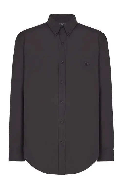 Balmain Cotton Poplin Shirt - Black