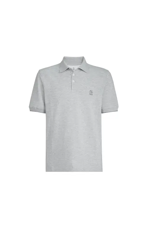 Brunello Cucinelli Piqué Polo Shirt - Light Grey