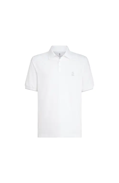Brunello Cucinelli Piqué Polo Shirt - White