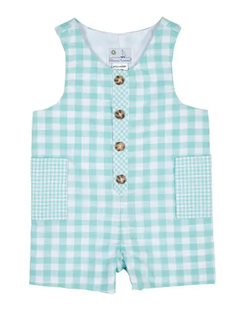 FLORENCE EISEMAN Gingham Linen-look Shortall
