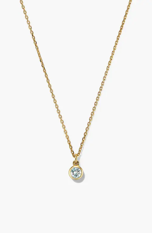 Mejuri Sia Birthstone Pendant Necklace - Aquamarine