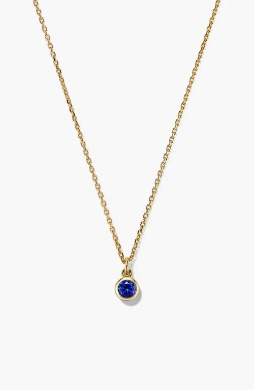 Mejuri Sia Birthstone Pendant Necklace - Lab Grown Blue Sapphire