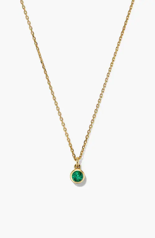 Mejuri Sia Birthstone Pendant Necklace - Lab Grown Emerald