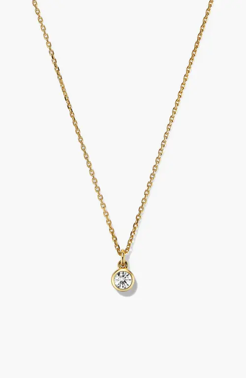 Mejuri Sia Birthstone Pendant Necklace - Lab Grown White Sapphire