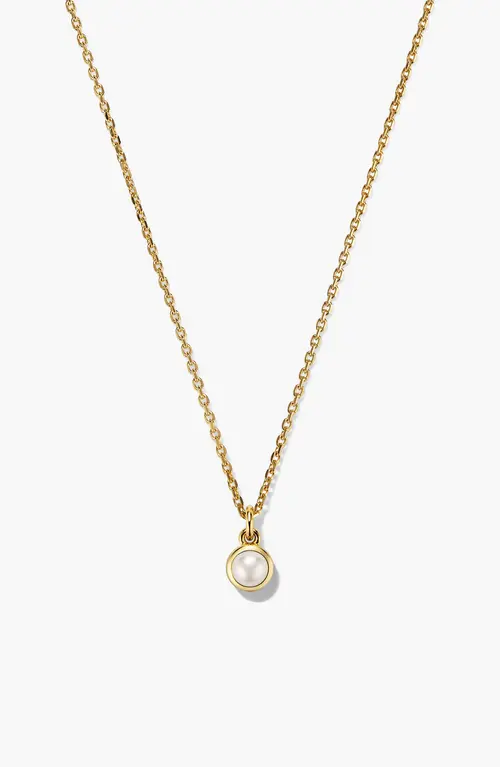 Mejuri Sia Birthstone Pendant Necklace - Pearl