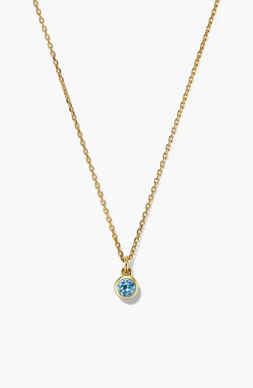 Mejuri Sia Birthstone Pendant Necklace - Swiss Blue Topaz
