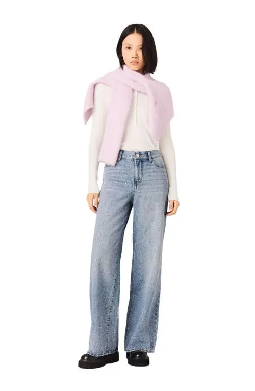 Maje Wide-leg Rhinestone Jeans