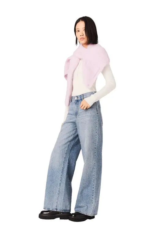 Maje Wide-leg Rhinestone Jeans