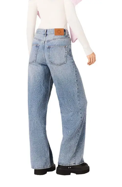 Maje Wide-leg Rhinestone Jeans