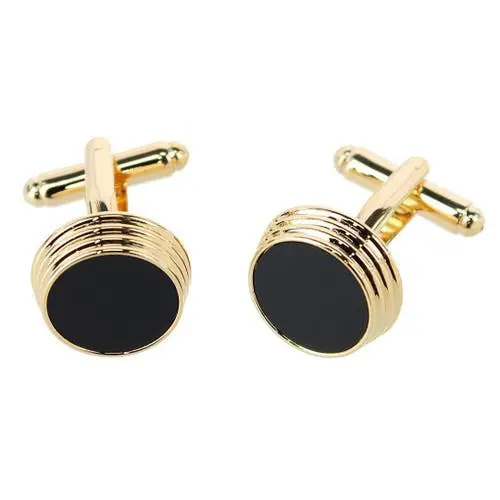 Trafalgar Xaviar Ring Detailed Circular Cufflink Stud Set