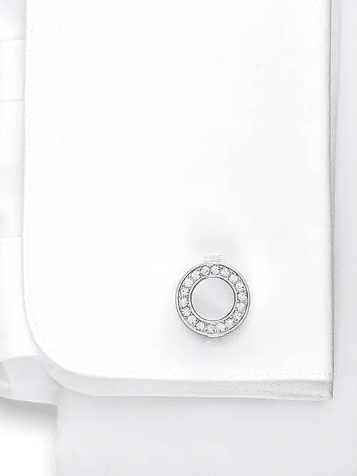 PAUL FREDRICK Mother Of Pearl & Crystal Cufflinks