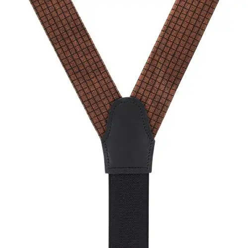 Trafalgar Bradford Neat Square Silk Formal End Suspenders - Brown