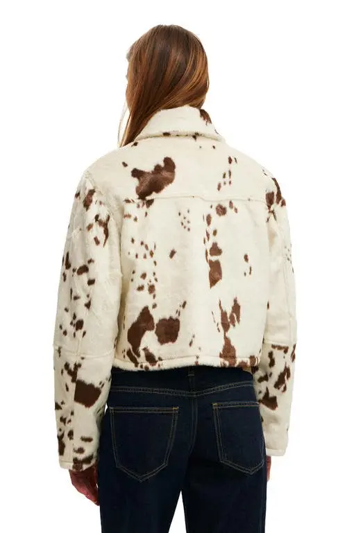 COTTON ON Cow Faux Fur Jacket