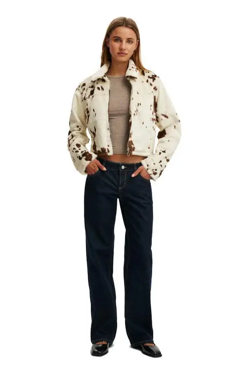 COTTON ON Cow Faux Fur Jacket