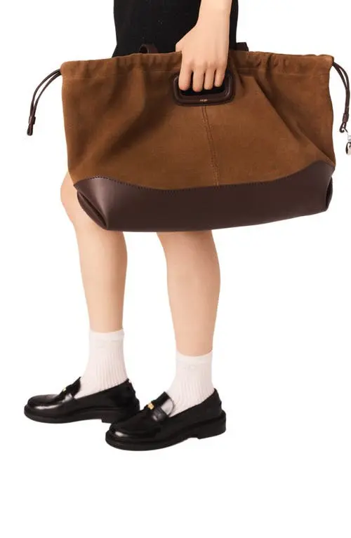 Maje Leather And Suede Milpli Tote Bag