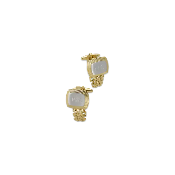 PAUL FREDRICK Chain Wrap Engravable Cufflinks - Gold/silver