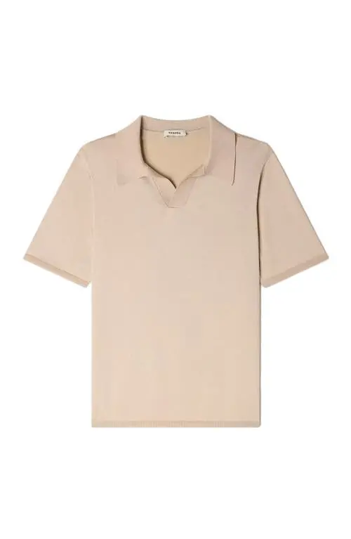 Sandro Short-sleeved V-neck Polo Shirt - Beige