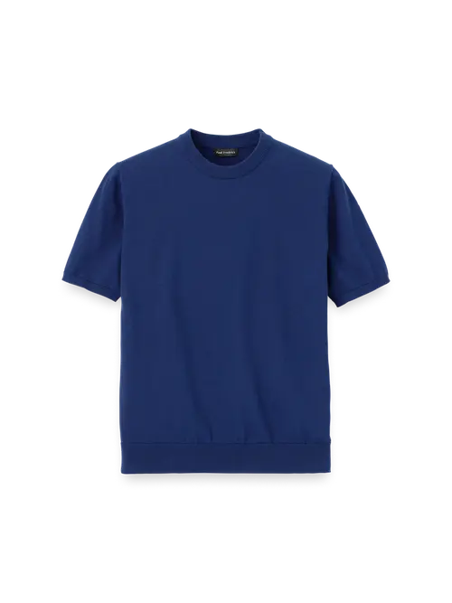 PAUL FREDRICK Supima Cotton Crew Neck Sweater - Navy