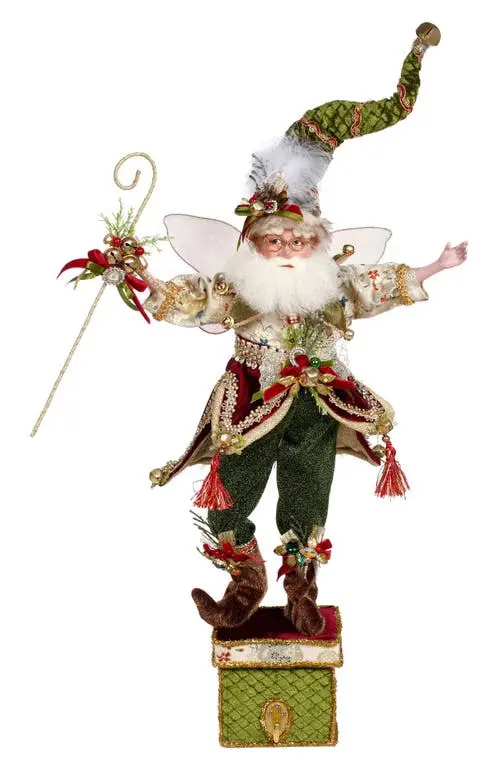 MARK ROBERTS Jingle All The Way Fairy Stocking Holder - Forest Green