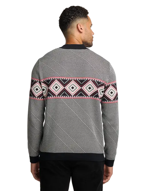 PAUL FREDRICK Cotton 4-button Mock Neck Pullover
