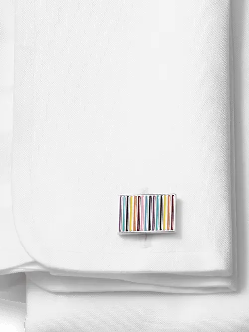 PAUL FREDRICK Enamel Stripe Cufflinks