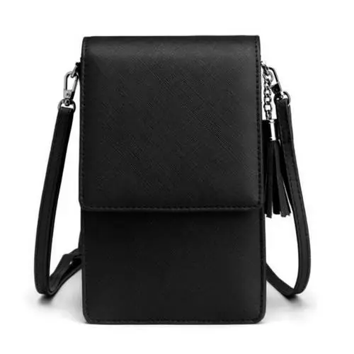 YOUZEY Vegan Saffiano Leather Crossbody Purse - Black